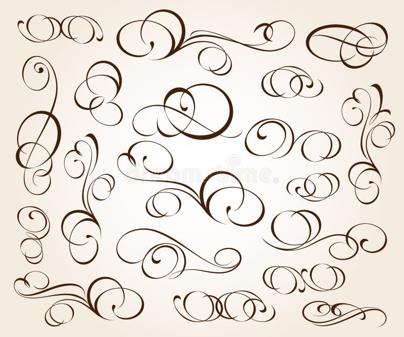 Set of Decorative Elements. Vector Illustration.Brown Beige . Stock ...