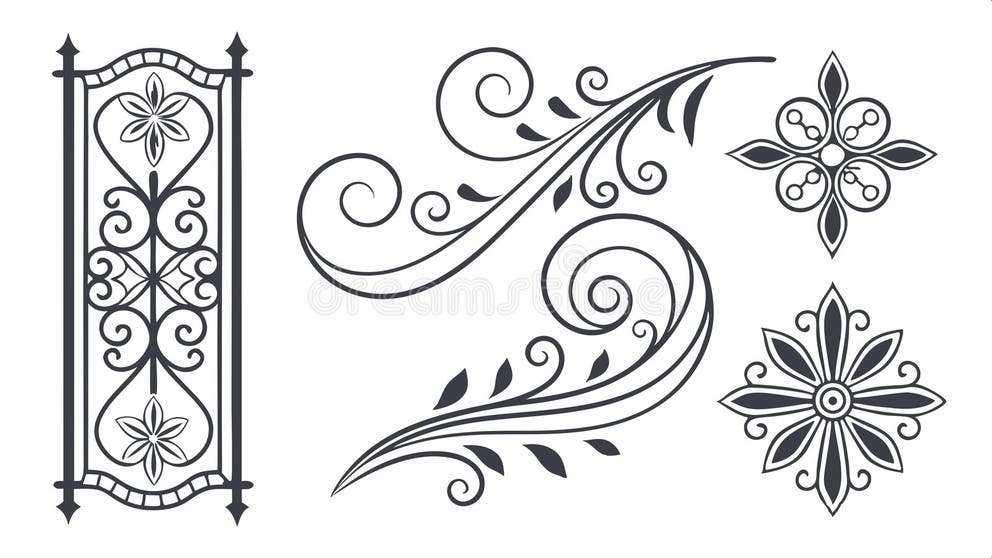 Scrollwork Shapes Stock Illustrations – 449 Scrollwork Shapes Stock ...
