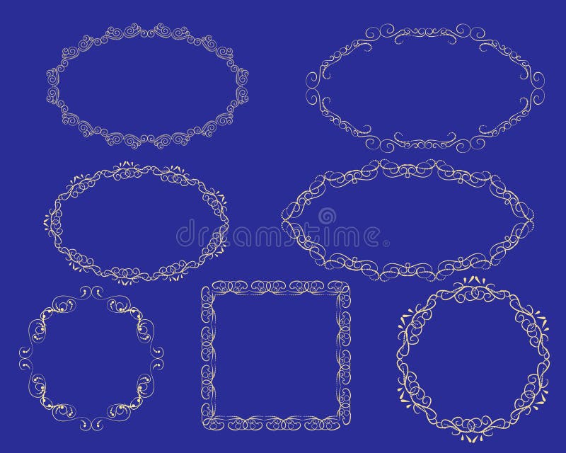 Set of Decorative Florish Frames. Stock Illustration - Illustration of ...