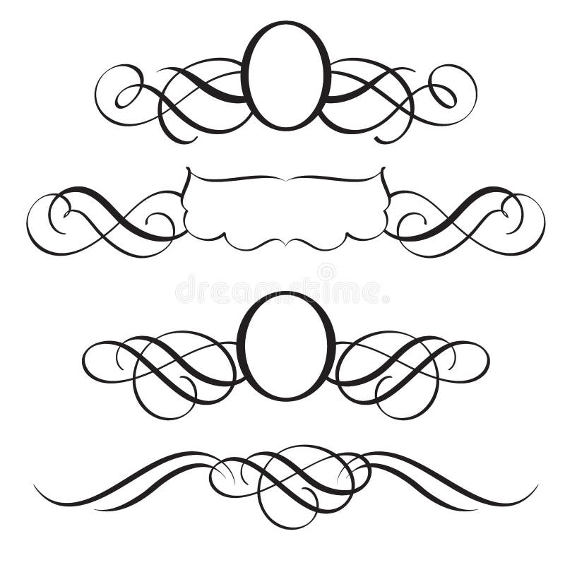 Set of Decorative Frame and Borders Art. Calligraphy Lettering Vector ...