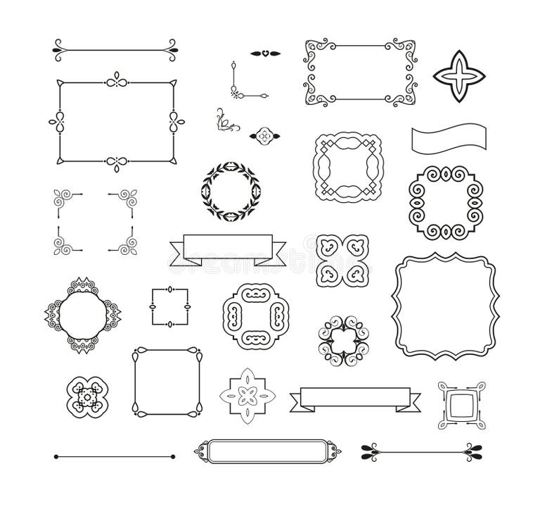 Set of Decorative Frames and Borders, Text Frames on a White Background ...