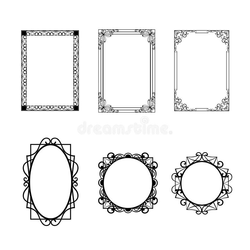 Vector Decorative Frames and Borders Set Stock Vector - Illustration of ...
