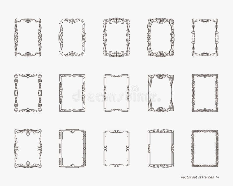 Set of Decorative Frames in A4 Format with Abstract Pattern. Vector ...