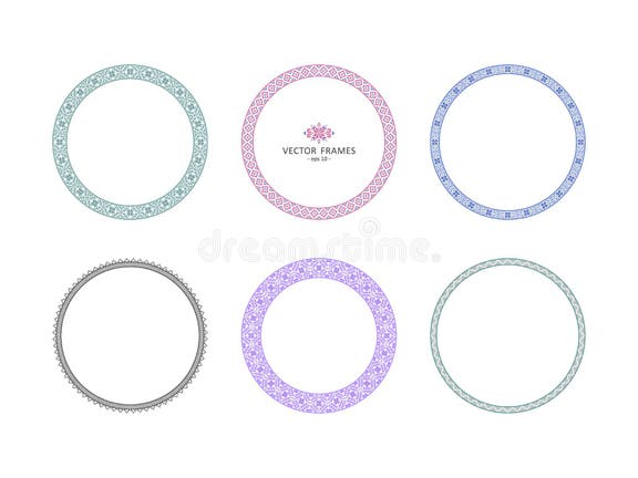 Set of Decorative Frames with Traditional Cross-stitch Elements ...