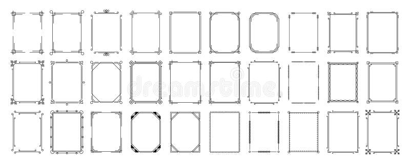 Set of Decorative Frames. Vintage or Retro Frames Border. Frames ...