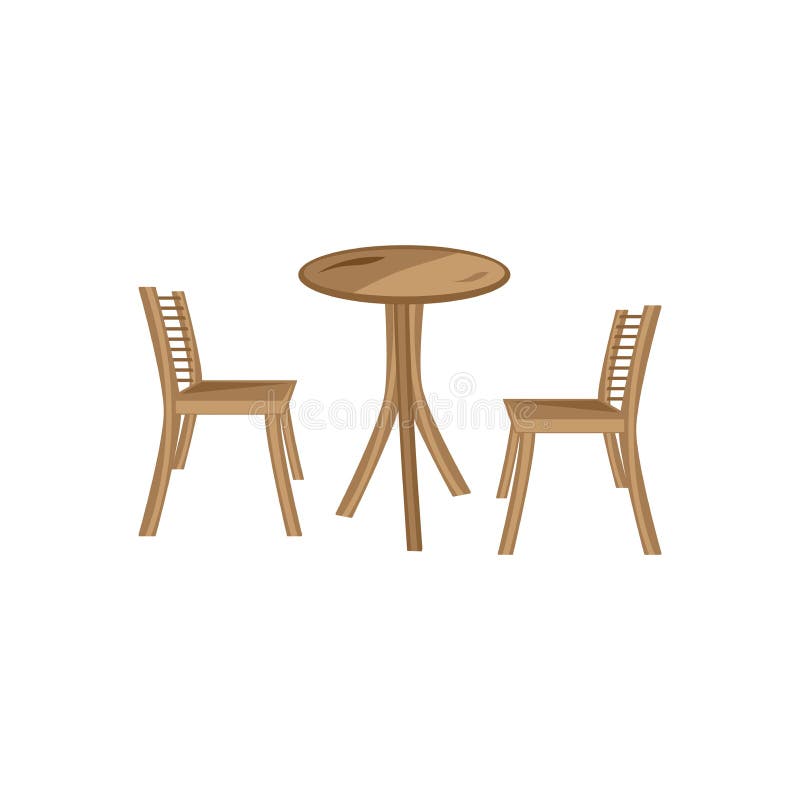 A Set of Decorative Furniture. a Table is Two Chairs. Vector ...
