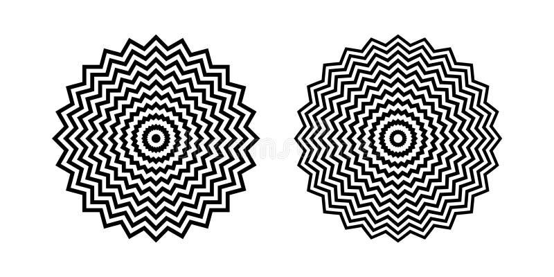 Decorative Geometric Circle Zig Zag Lines Patterns Set Stock Vector ...