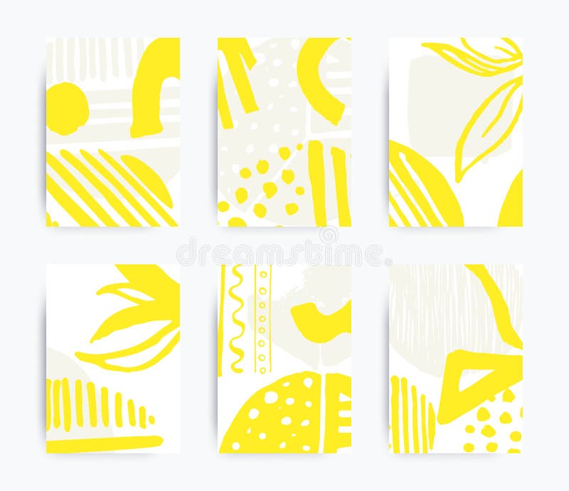 Set of Decorative Handmade Backgrounds Stock Vector - Illustration of ...