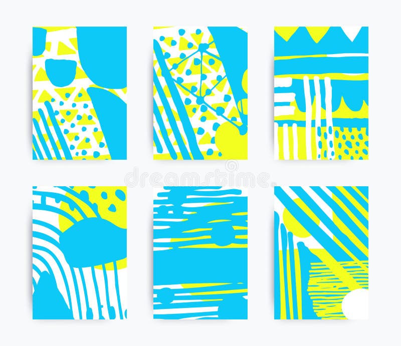 Set of Decorative Handmade Backgrounds Stock Vector - Illustration of ...