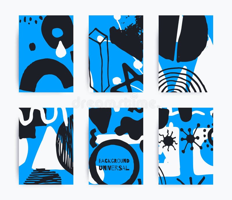 Set of Decorative Handmade Backgrounds Stock Vector - Illustration of ...