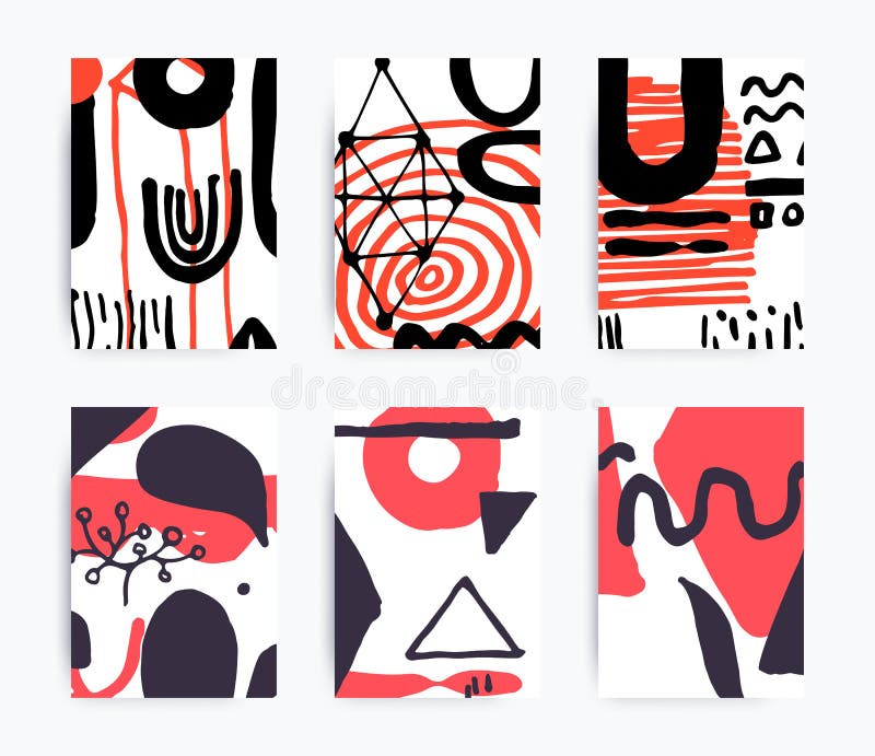 Set of Decorative Handmade Backgrounds Stock Vector - Illustration of ...