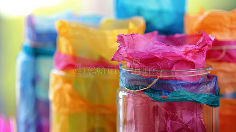 A Set of Decorative Jars Created from Repurposed Glass Jars and ...