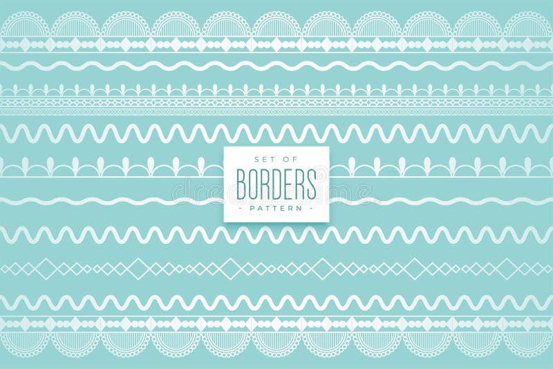 Set of Decorative Lace Pattern Border Banner Design Stock Vector ...
