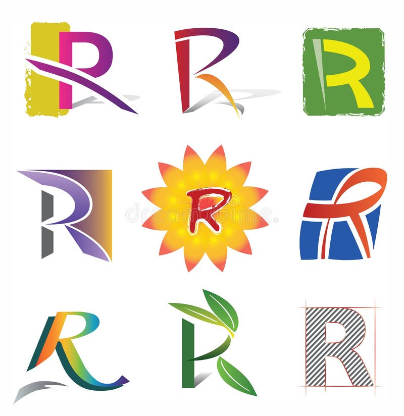 Set of Decorative Letters R - Icons and Elements Stock Vector ...