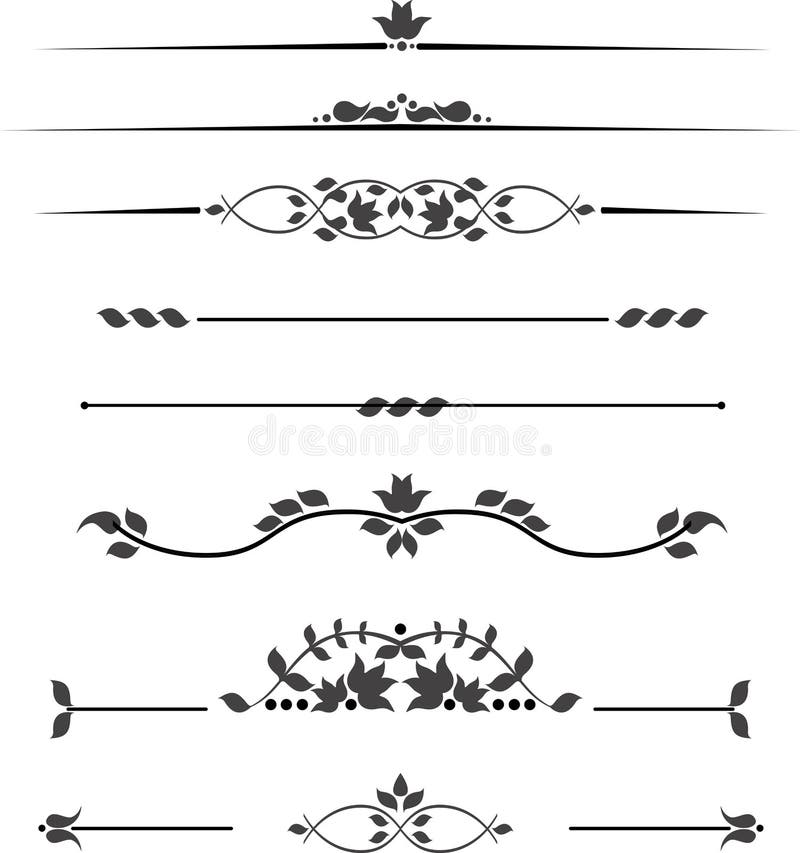 Set of Decorative Monograms for Text, Patterned Stripes Stock Vector ...
