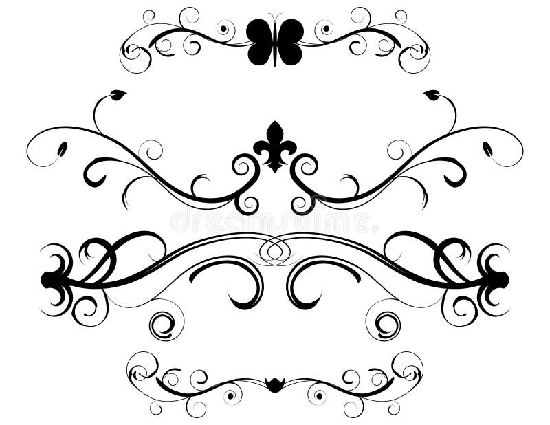 Set of Decorative Page Dividers Stock Vector - Illustration of ...