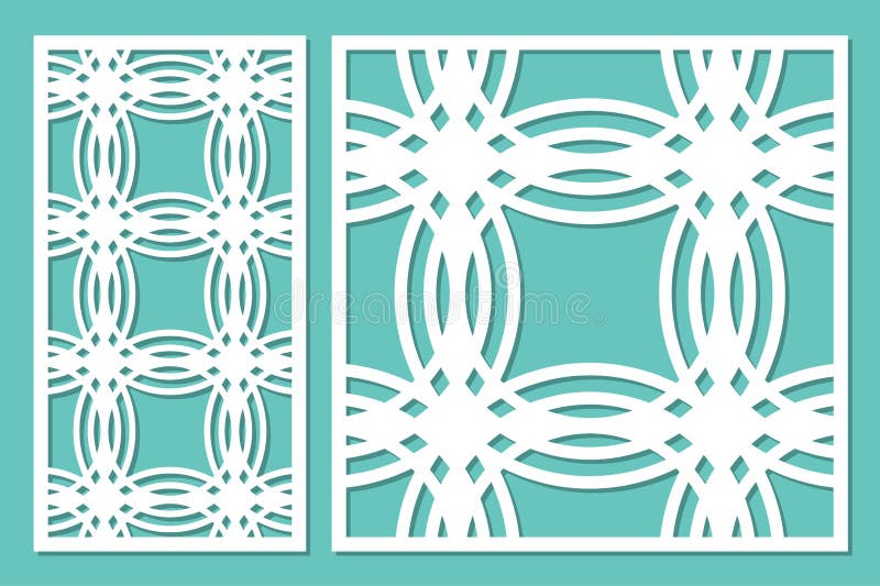 Set Decorative Panel Laser Cutting. Wooden Panel. Modern Elegant ...
