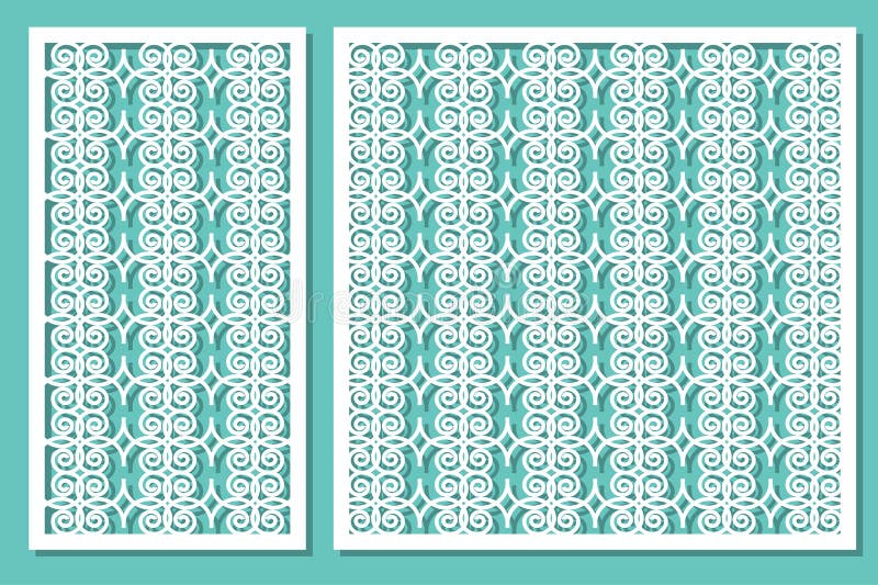 Set Decorative Panel Laser Cutting. Wooden Panel. Modern Elegant ...