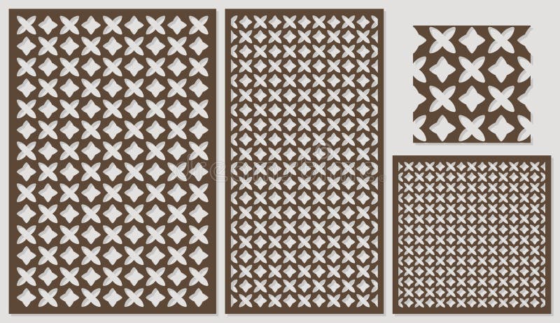 Set of Decorative Panels Laser Cutting. a Wooden Panel. Ethnic National ...