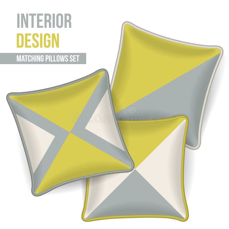 Set of decorative pillow stock vector. Illustration of edge - 36019476