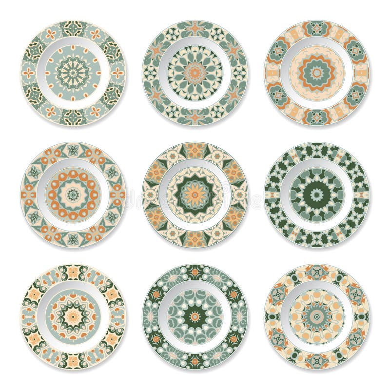 Traditional Turkish Ceramic Plates Stock Illustrations – 173 ...