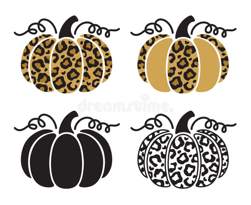 Decorative Pumpkins with Leopard Print Vector Illustration Stock Vector ...