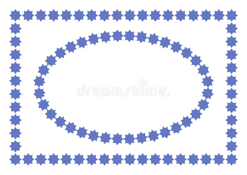 Set of Decorative Rectangular Frame and Round Frame Stock Illustration ...