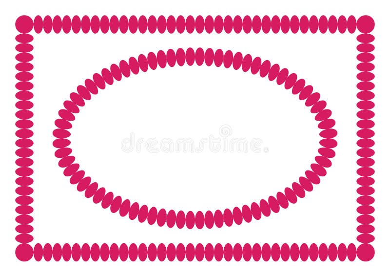 Set of Decorative Rectangular Frame and Round Frame Stock Illustration ...