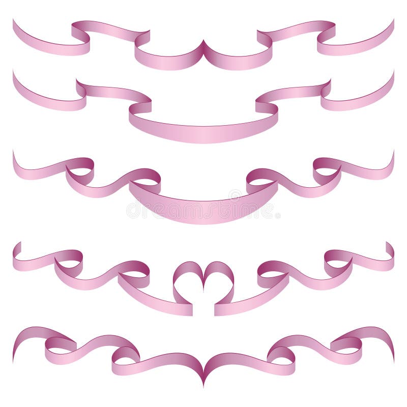 Set of decorative ribbons stock vector. Illustration of curve - 37667439
