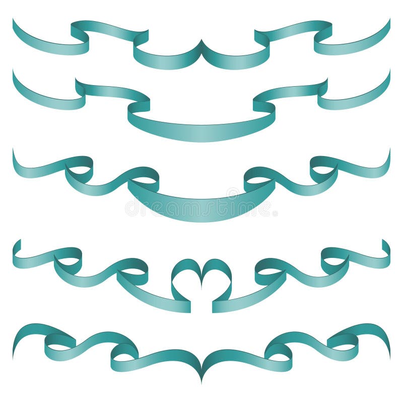 Set of decorative ribbons stock vector. Illustration of curve - 38637485