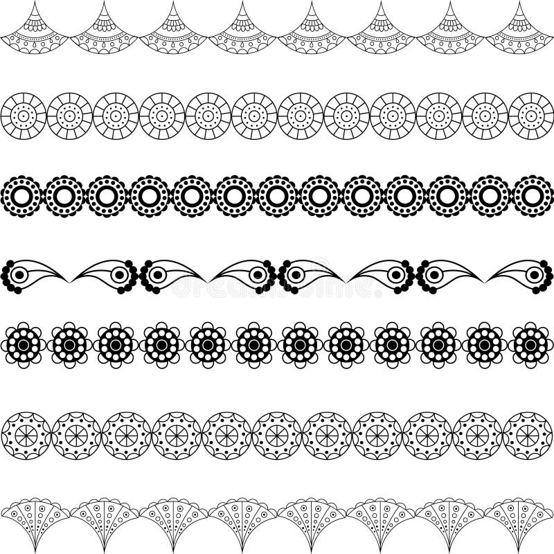 Set of Decorative Seamless Ornamental Border - Vector Modular Stock ... Set of Decorative Seamless Ornamental Border - Vector Modular Stock ...