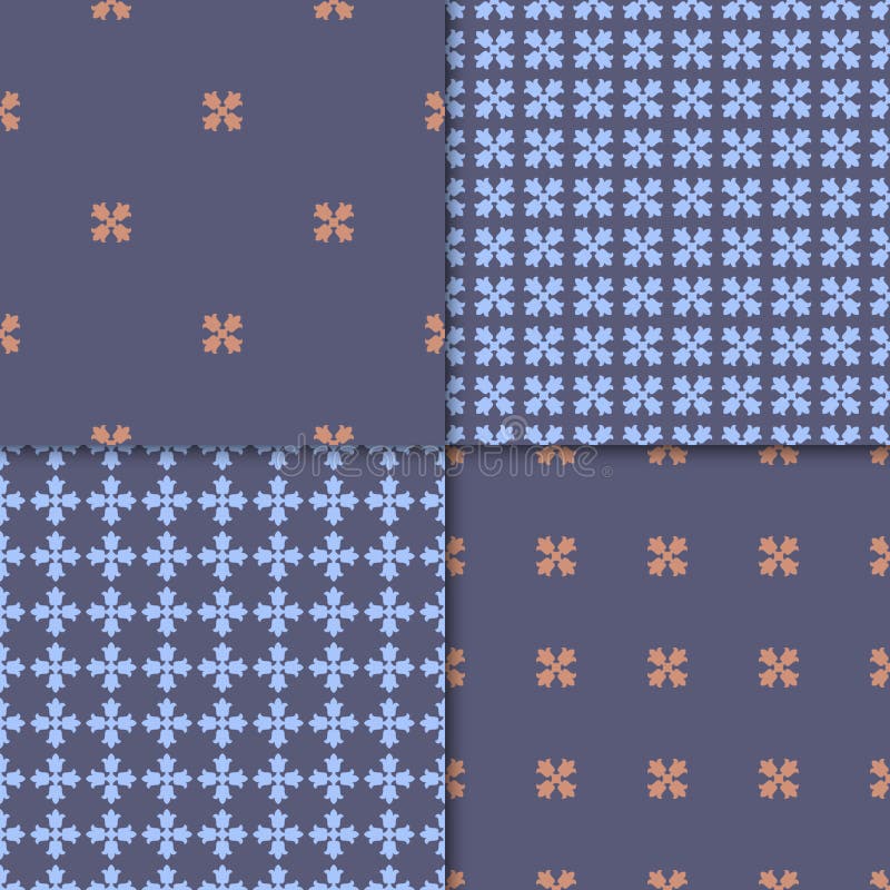 Set of 4 Decorative Seamless Pattern for Home Textile. Stock Vector ...