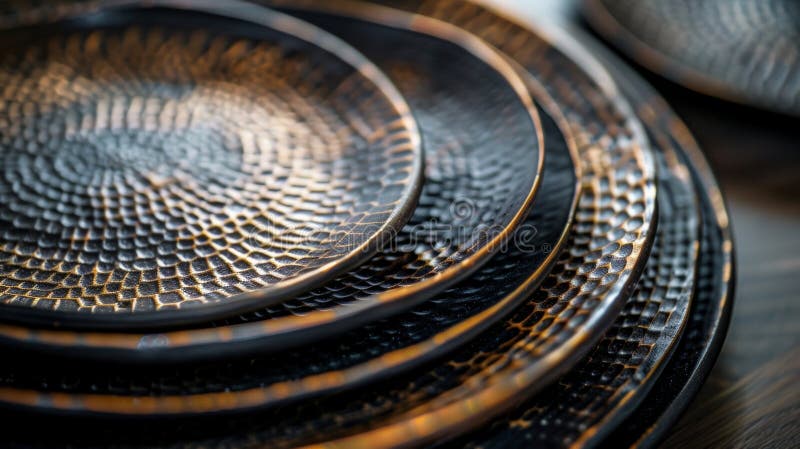 A Set of Decorative Serving Platters Each with Its Own Unique Pattern ...
