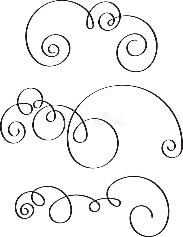 Set of 3 Decorative Swirls for Your Design Stock Illustration ...