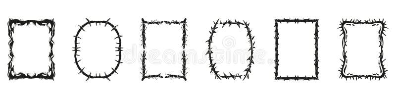 Set of Decorative Thorn Frames. Gothic and Edgy Design Collection Stock ...