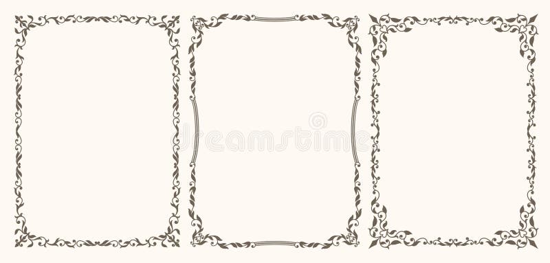 Set of Decorative Vintage Frames and Borders Set Stock Vector ...