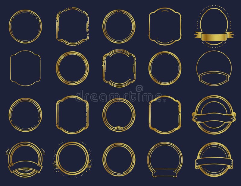 Set of Decorative Vintage Frames and Borders on a Dark Background ...