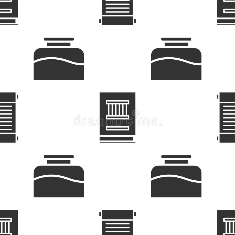 Set Decree, Paper, Parchment, Scroll, Law Book and Inkwell on Seamless ...