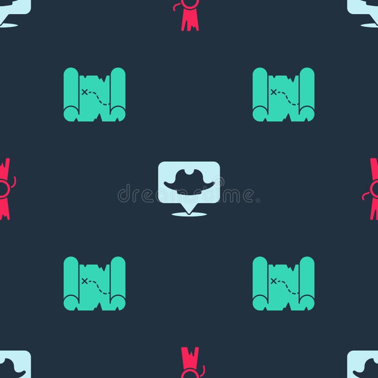 Set Decree, Parchment, Scroll, Location Pirate and Pirate Treasure Map ...