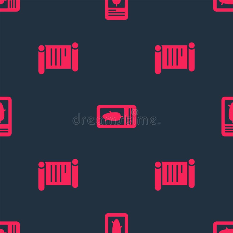 Set Decree, Parchment, Scroll and Tarot Cards on Seamless Pattern ...