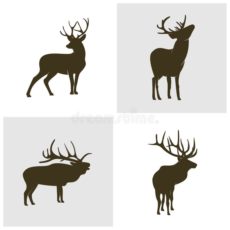 Set of Deer Logo Design Icon Symbol. Deer Vector Stock Vector ...
