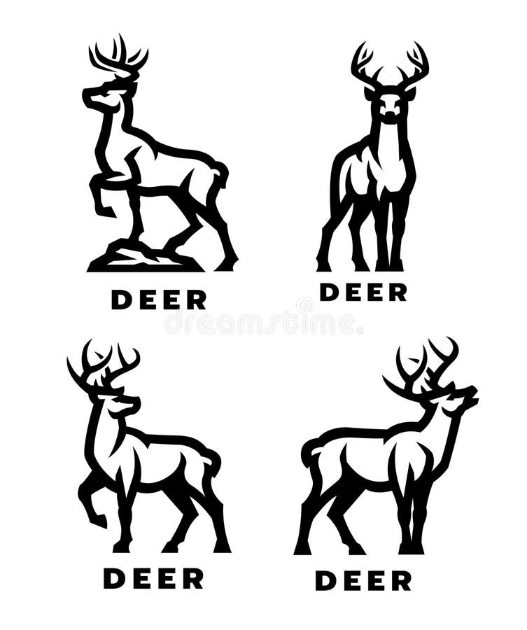 Set of deer logos. stock vector. Illustration of wild - 342445970