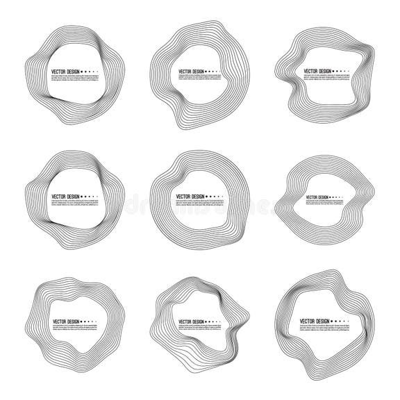 Set of deformed banners. stock vector. Illustration of frame - 126188562