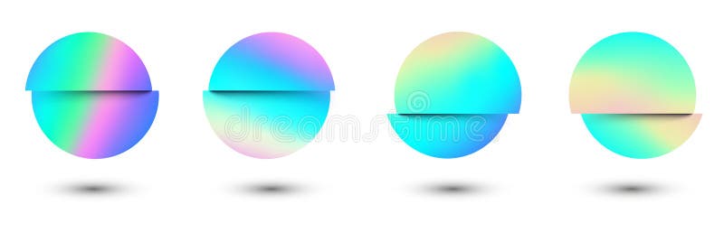 Set of Deformed Gradient Circles in Glitch Style Stock Vector ...