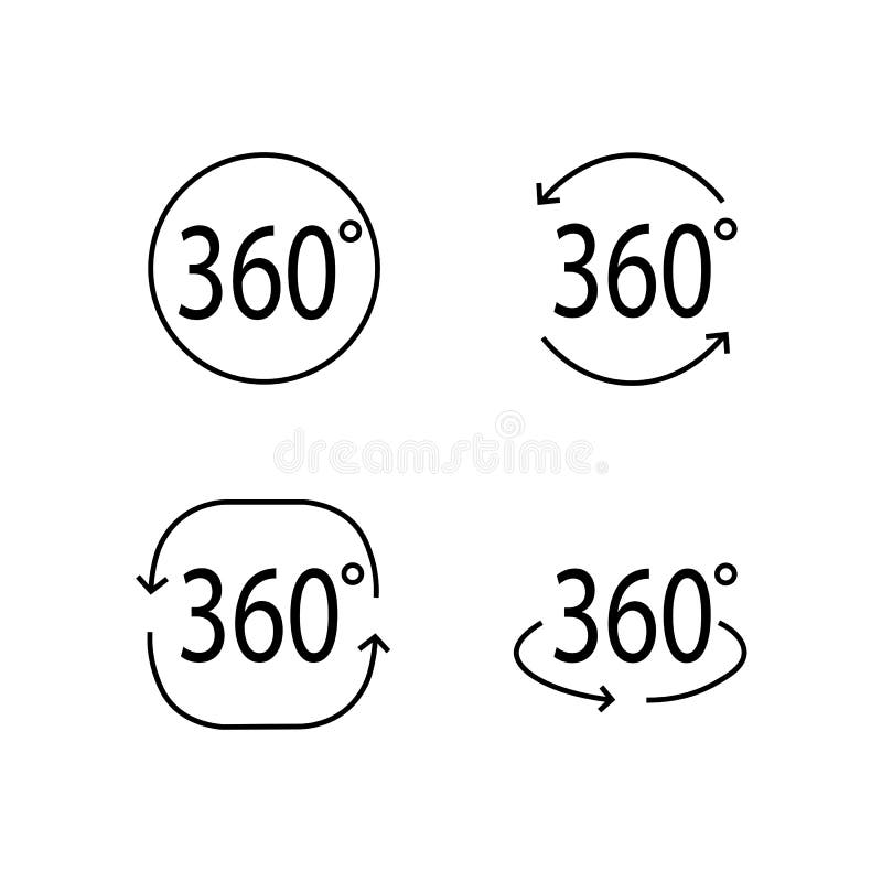 Set of 360 Degree Icons. Vector Illustration Eps 10 Stock Illustration ...