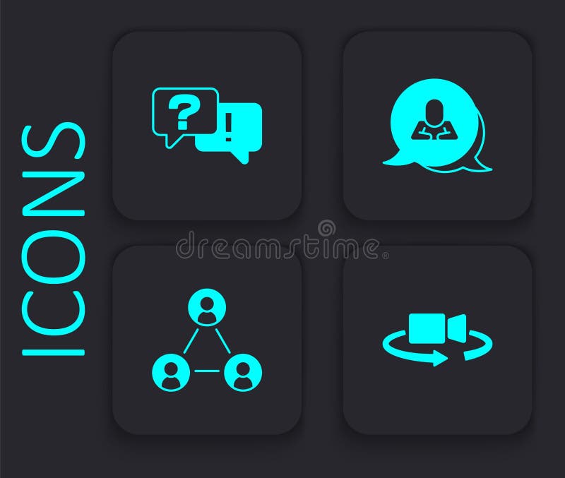 Set 360 Degree View, Question and Answer, Speech Bubble Chat and ...