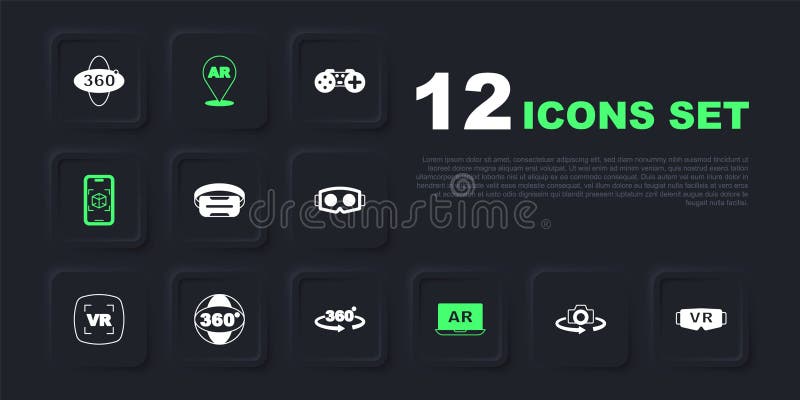 Set 360 Degree View, Virtual Reality Glasses, Augmented AR, 3d Modeling ...