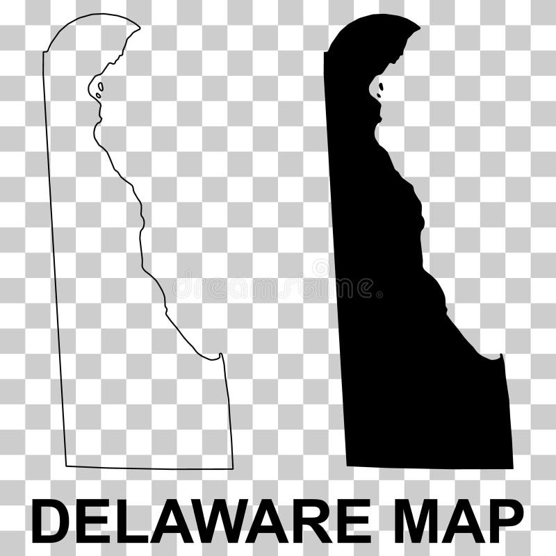Set of Delaware Map, United States of America. Flat Concept Icon Vector ...