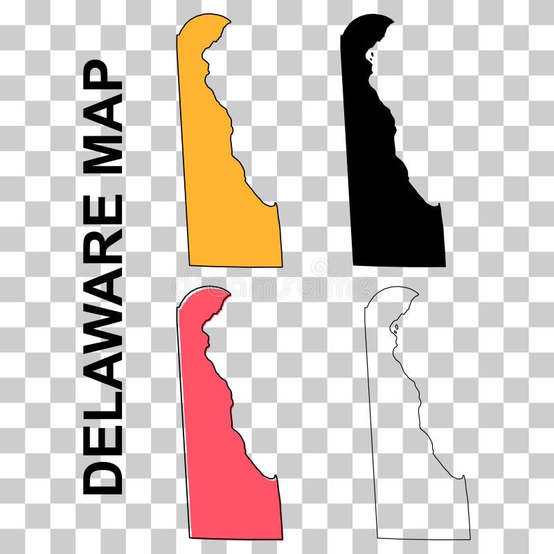 Set of Delaware Map, United States of America. Flat Concept Icon Vector ...