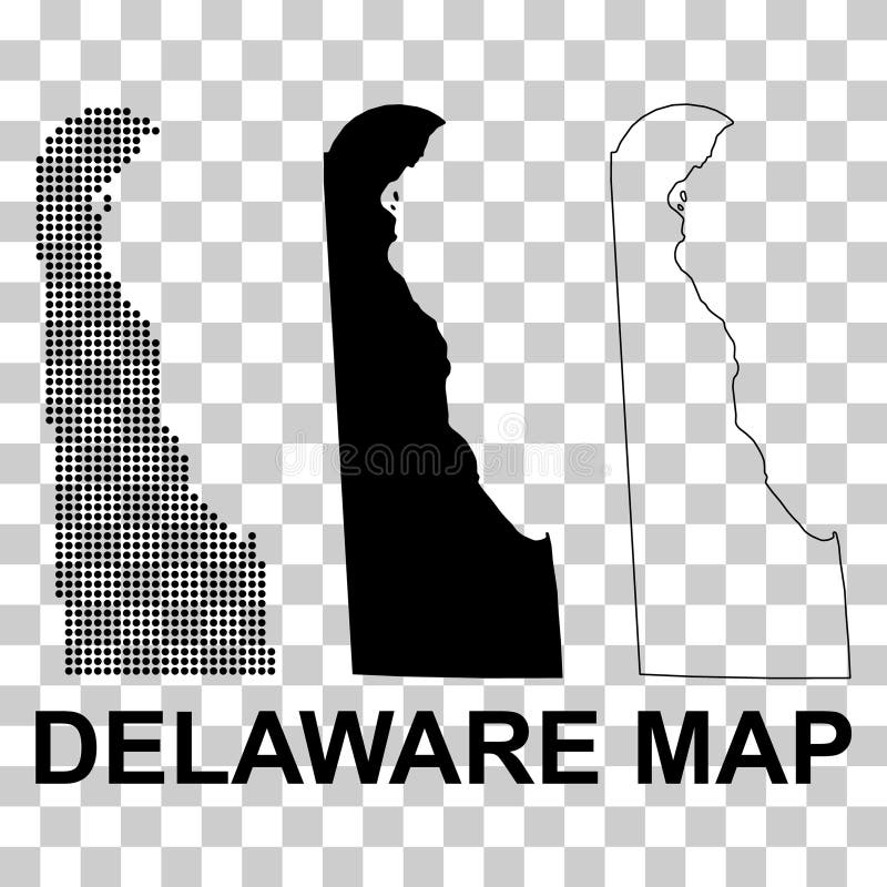Set of Delaware Map, United States of America. Flat Concept Icon Vector ...